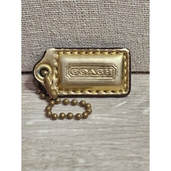 Coach | Bags | Coach Signature Leather Gold Key Fob Tag | Poshmark
